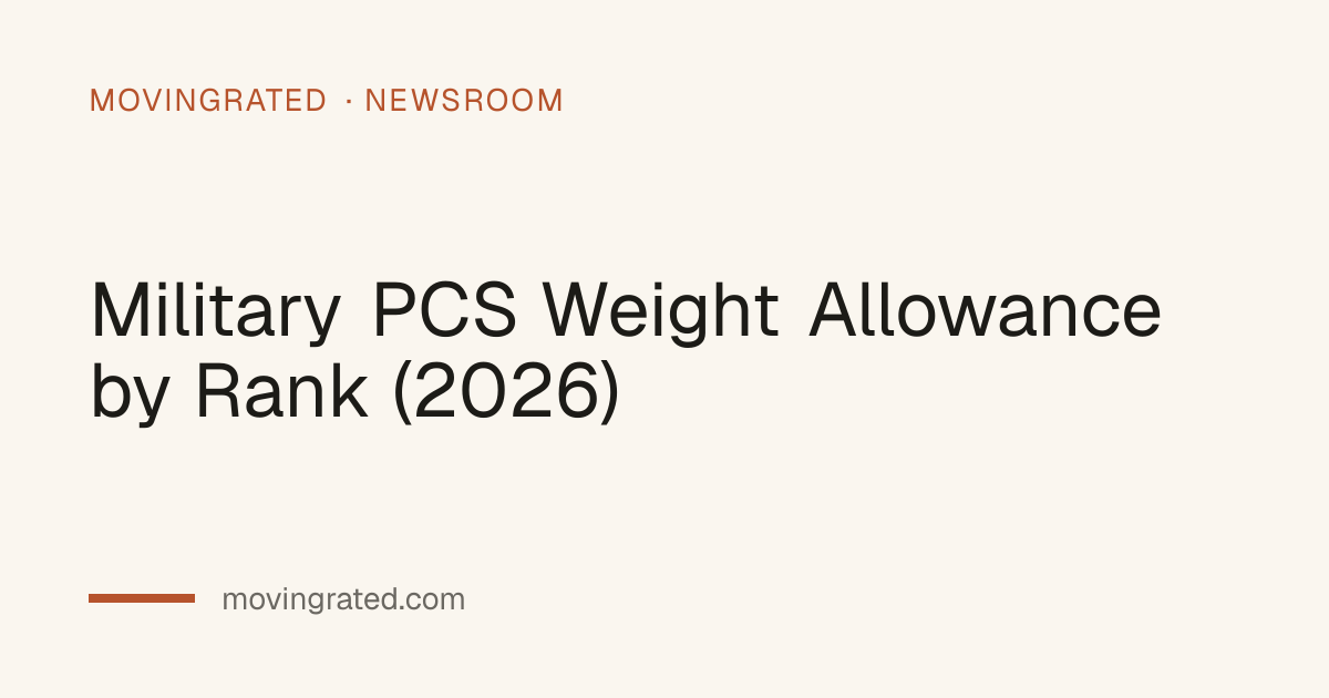 Military PCS Weight Allowance by Rank (2026) | MovingRated